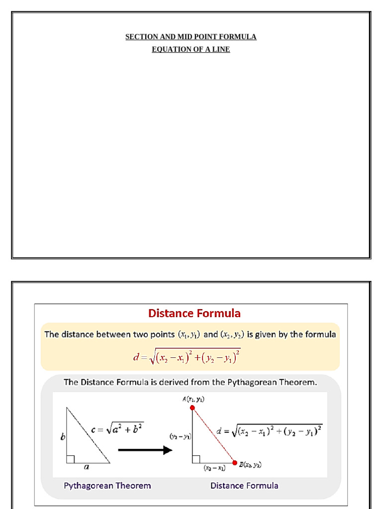 13,14 Section and Mid Point Formula and Equation of Line | PDF ...