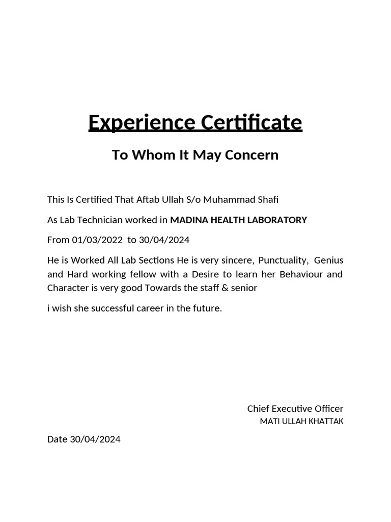Exp Cer Lab Tech | PDF