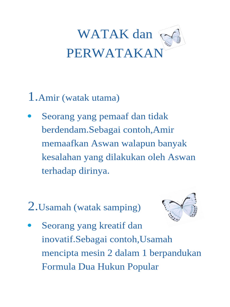 Watak dan Perwatakan Novel Termodinamik | PDF