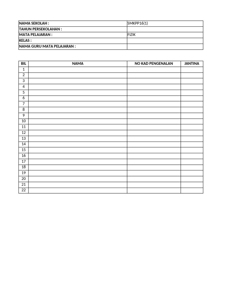 Borang Rekod Transit TING 5 | PDF