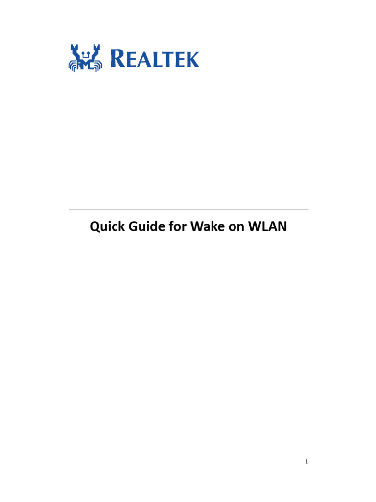 Quick Guide for Wake on WLAN Setup | PDF | Wi Fi | Computer Standards