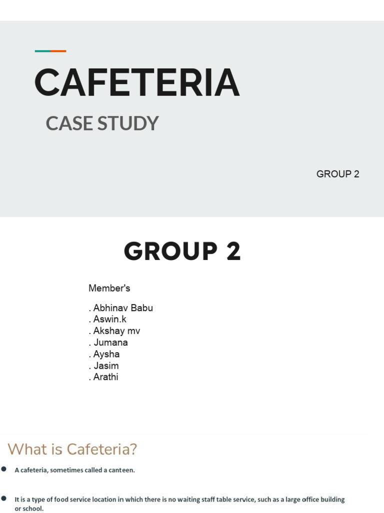 CAFETERIA Case Study - Abhinav Babu | PDF