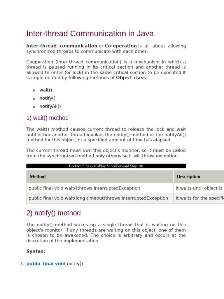 Java Thread Communication Guide | PDF | Thread (Computing) | Computing