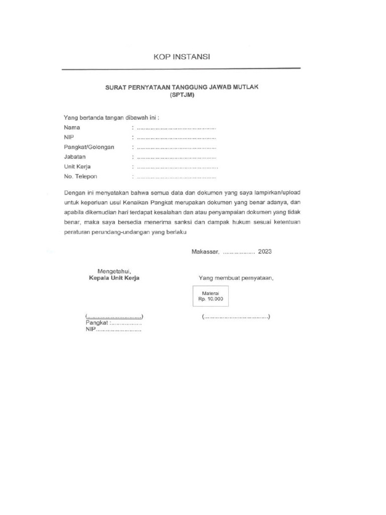 SPTJM Form | PDF
