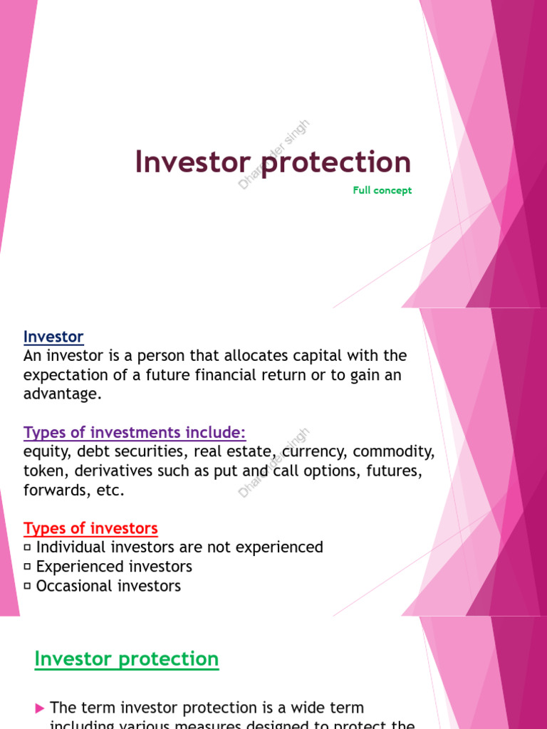 Investor Protection | PDF | Investor | Securities (Finance)