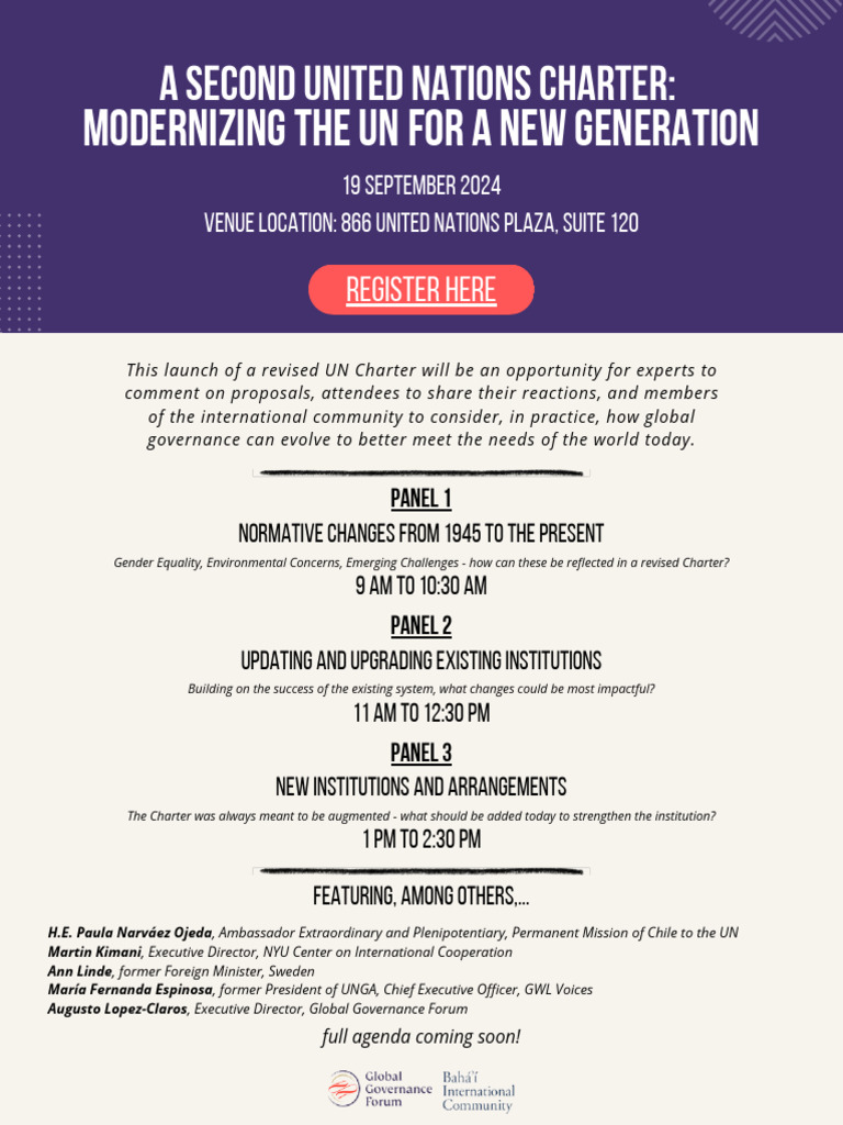 Flyer - A Second United Nations Charter - Modernizing The UN For A New ...