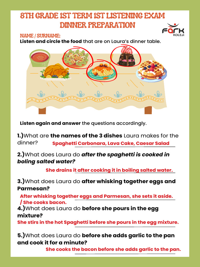 8th Grade Listening Exam | PDF