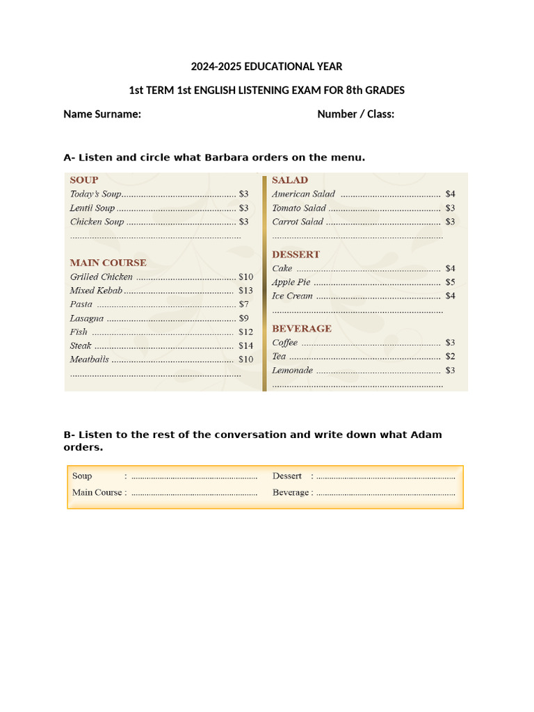 8.-sinif-1.-donem-1.-dinleme-sinavi | PDF 8.-sinif-1.-donem-1.-dinleme-sinavi | PDF