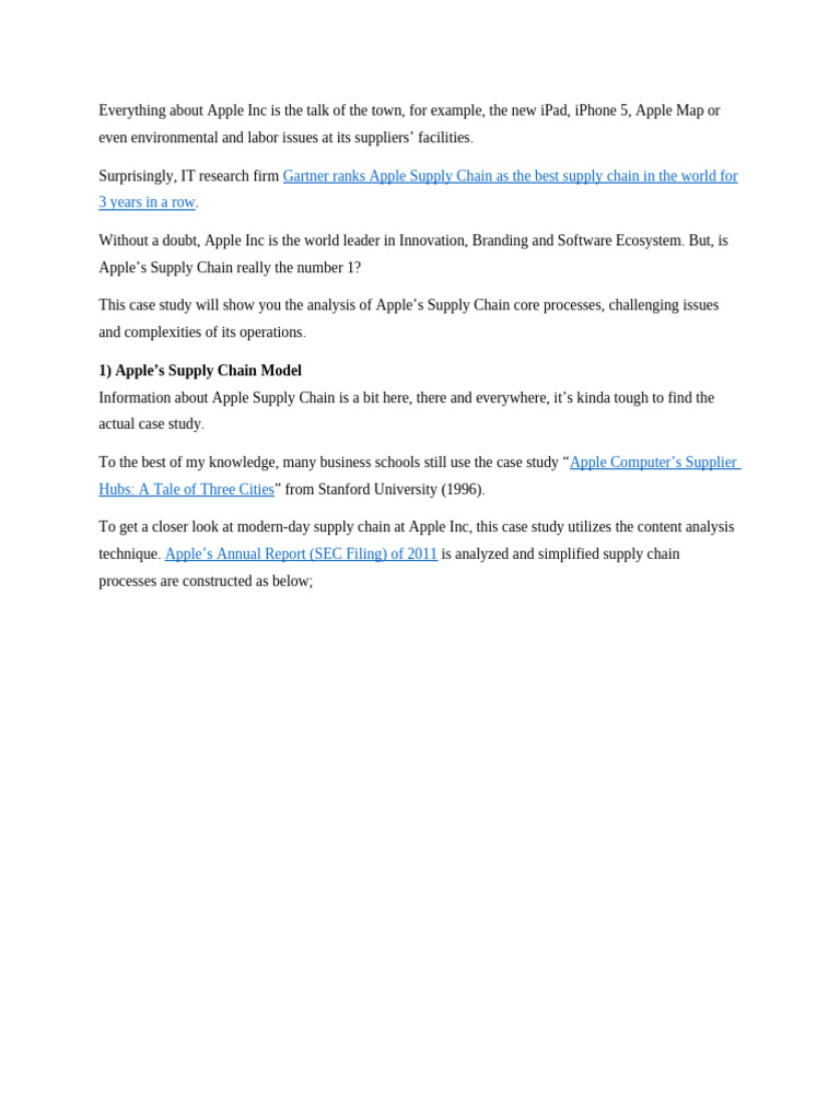 Apple's supply chain | PDF | Supply Chain | Apple Inc.