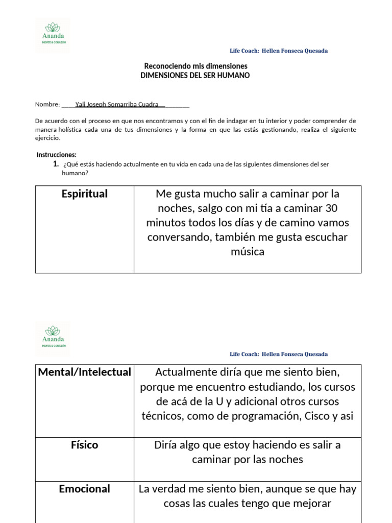 Reconociendo Mis Dimensiones | PDF