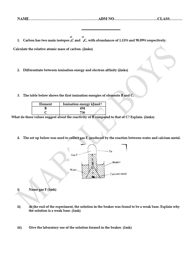 Chem Assignment 2 Form 3 | PDF | Ion | Ionic Bonding