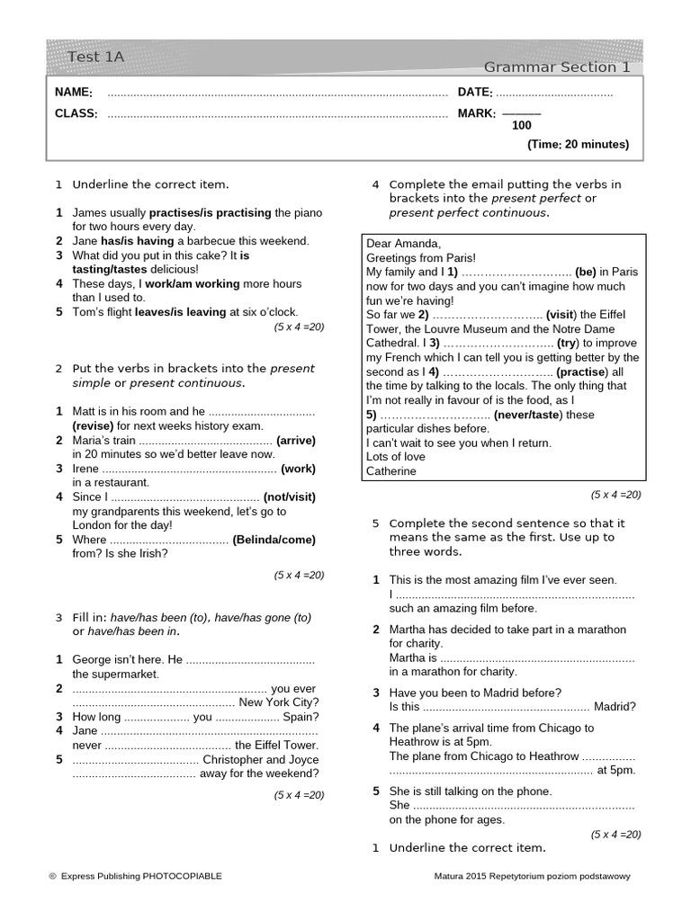 1_matura_2015_repetytorium_pp_grammar_section_1_test_ab | PDF | Grammar ...