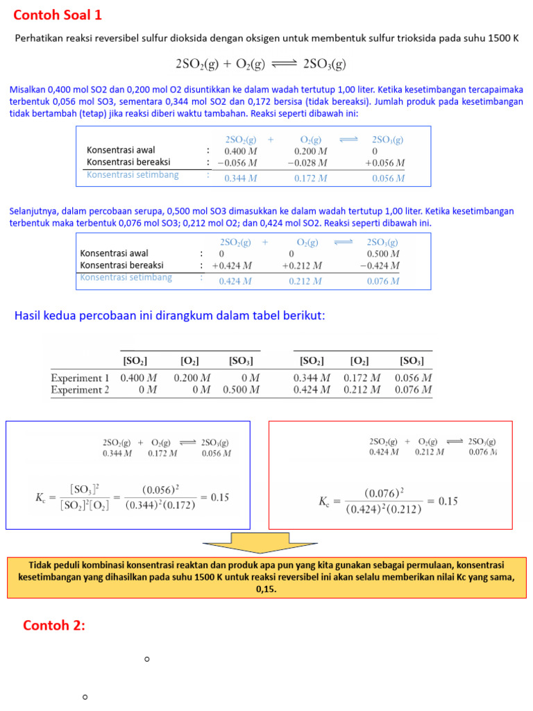 Chapter 7. Kesetimbangan Kimia (Latihan) | PDF