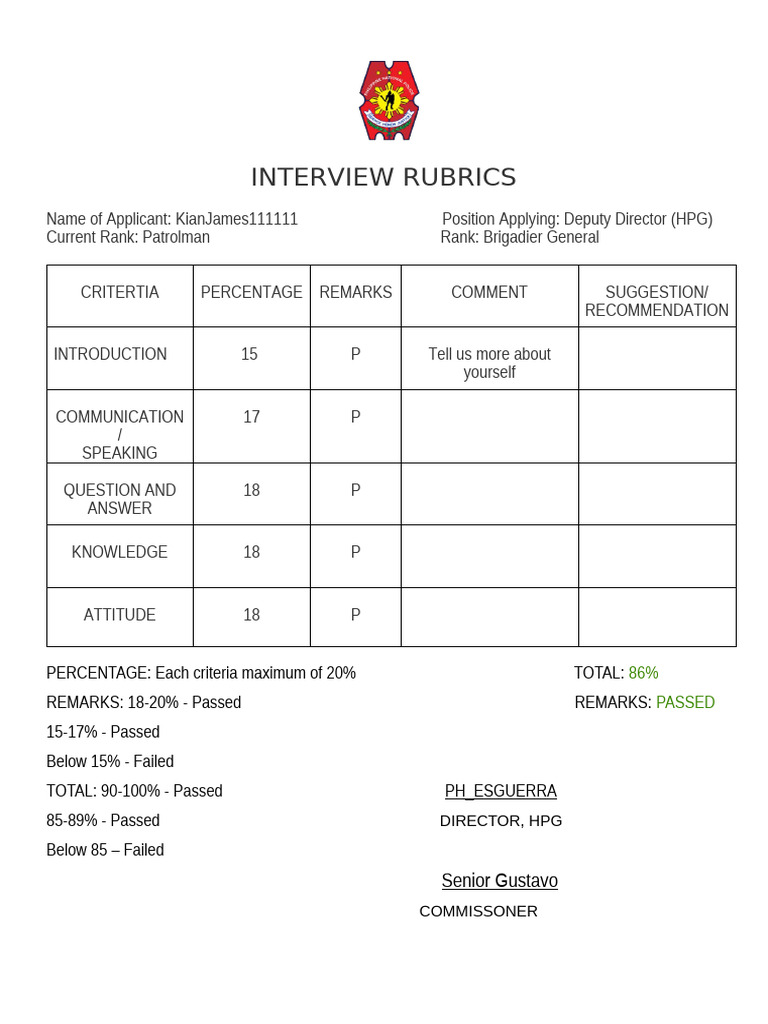 PNP PERSONNEL INTERVIEW | PDF