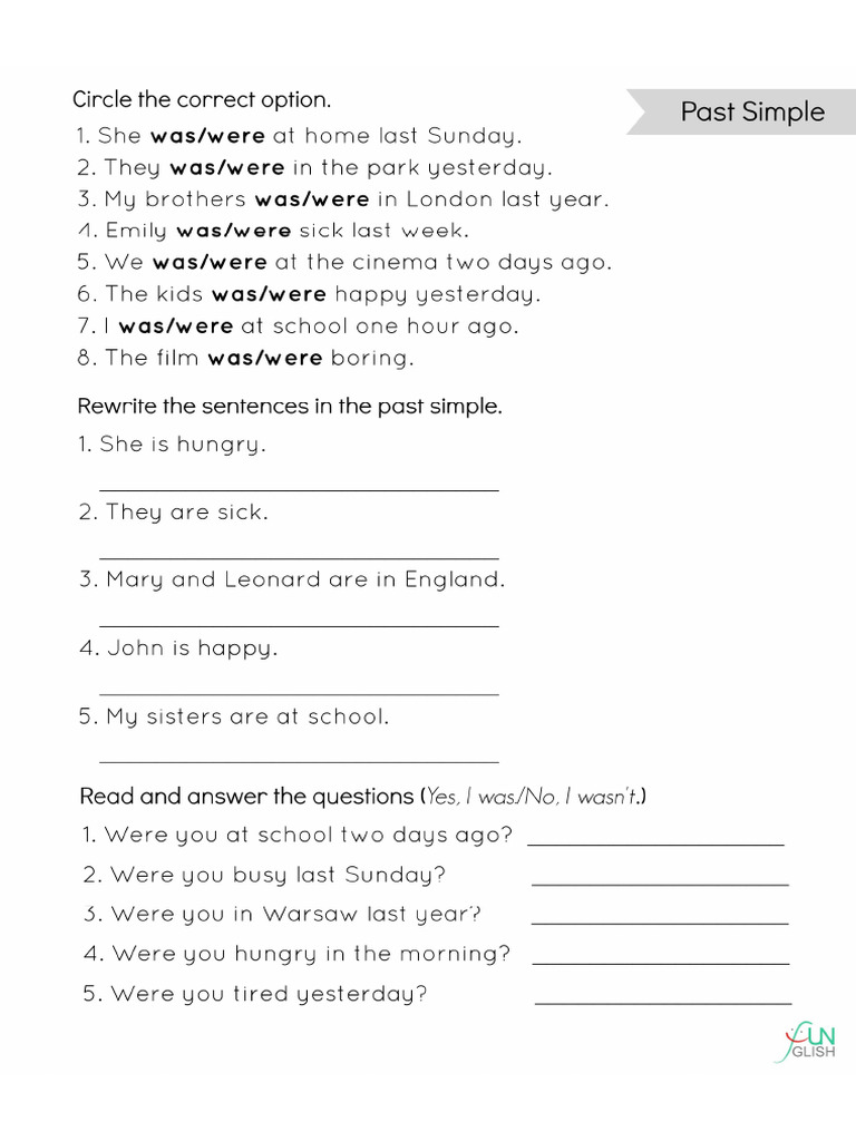 Past Simple Pack | PDF