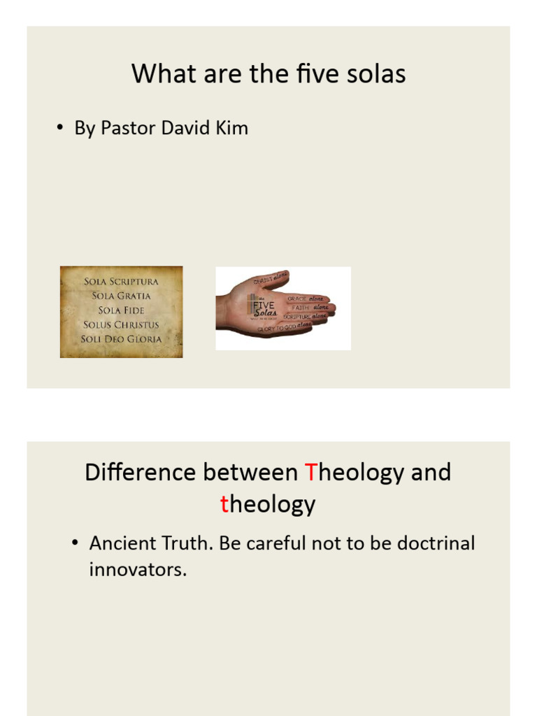 Understanding the Five Solae | PDF | Theology | Christian Belief And ...