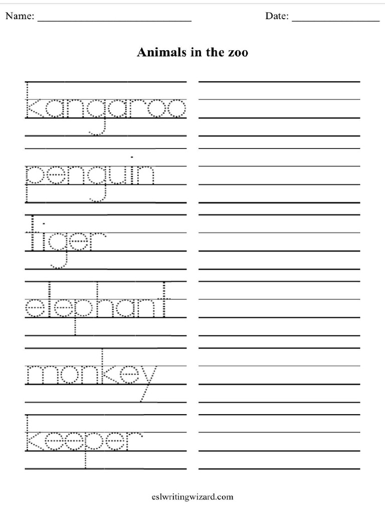 Animals in The Zoo Trace | PDF