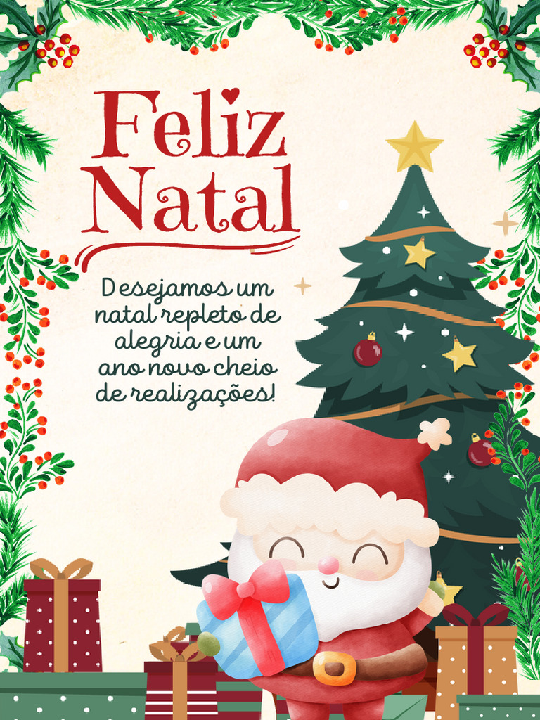 Feliz Natal Mensagem Branco Vermelho Cartão | PDF