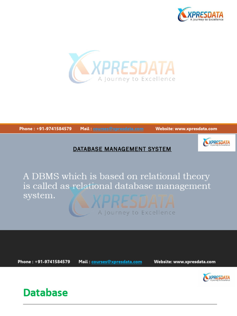 Xpresdata Sql Material 1 Pdf Databases Sql