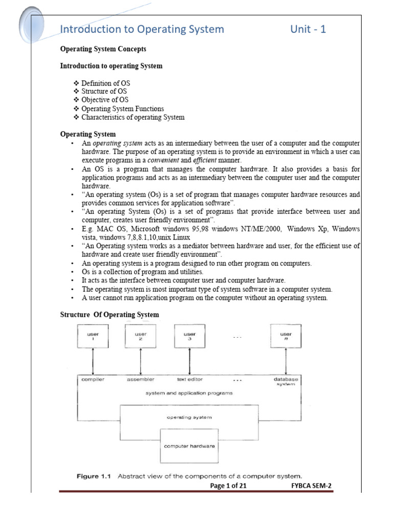 OS UNIT 1 FINAL | PDF | Operating System | Shell (Computing)
