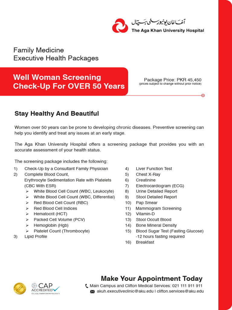 Health Screening for Women 50+ | PDF