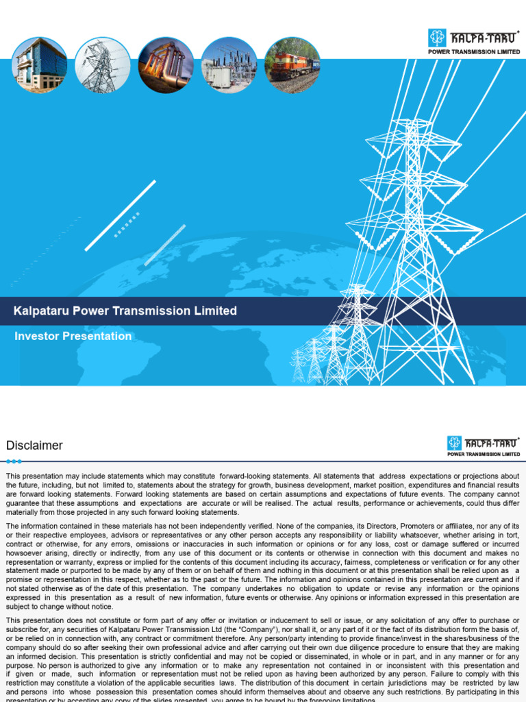 KPIL-Investor-Presentation-without-covering-letter | PDF | Electrical Substation | Electric ...