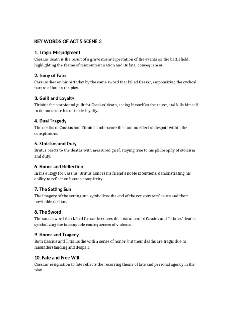 Julius - Caesar - Analysis (1) KEY WORDS 2 | PDF