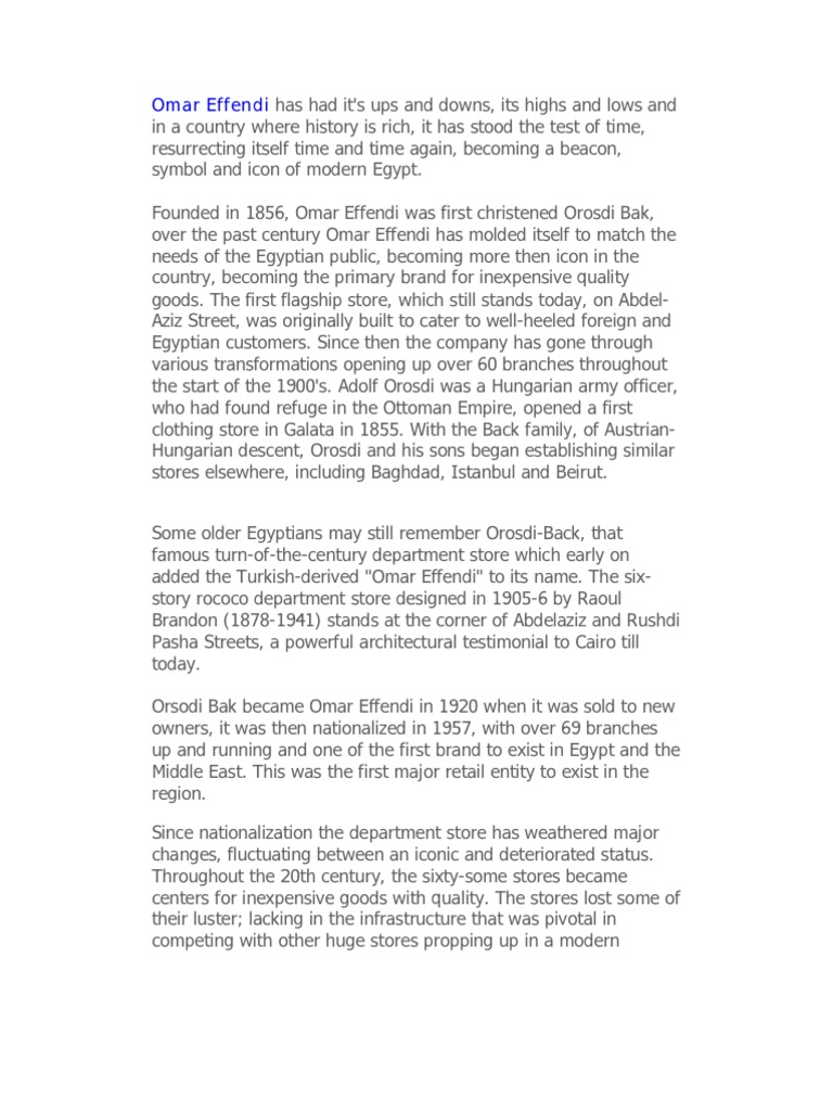 Omar Effendi | PDF | Retail | Brand