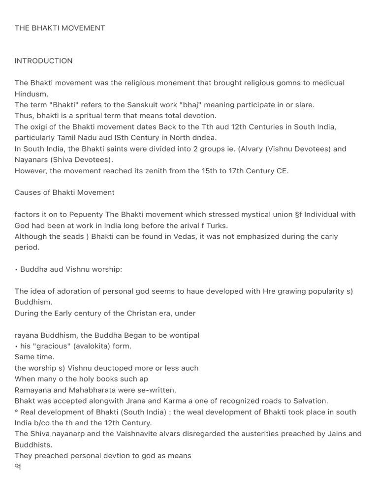 Bhakti Movement: Origins and Impact | PDF | Bhakti | Bhakti Movement