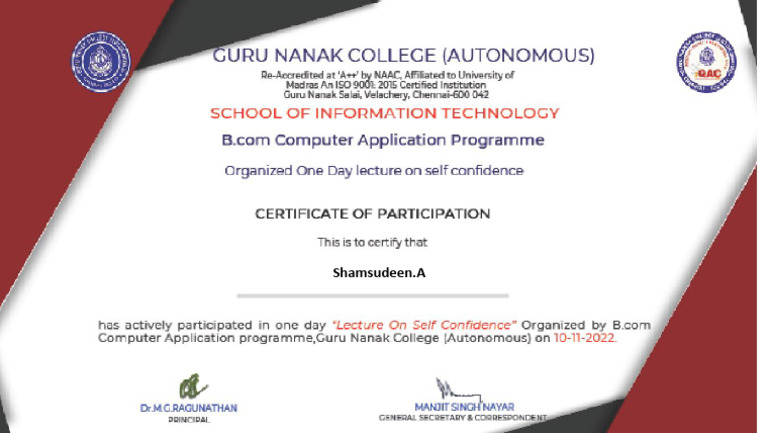 Name (With Initial) - Certificate | PDF