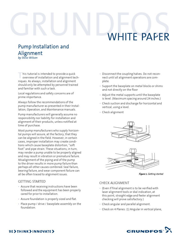 Whitepaper - Pump Installation and Alignment | PDF | Pump | Mechanical Engineering