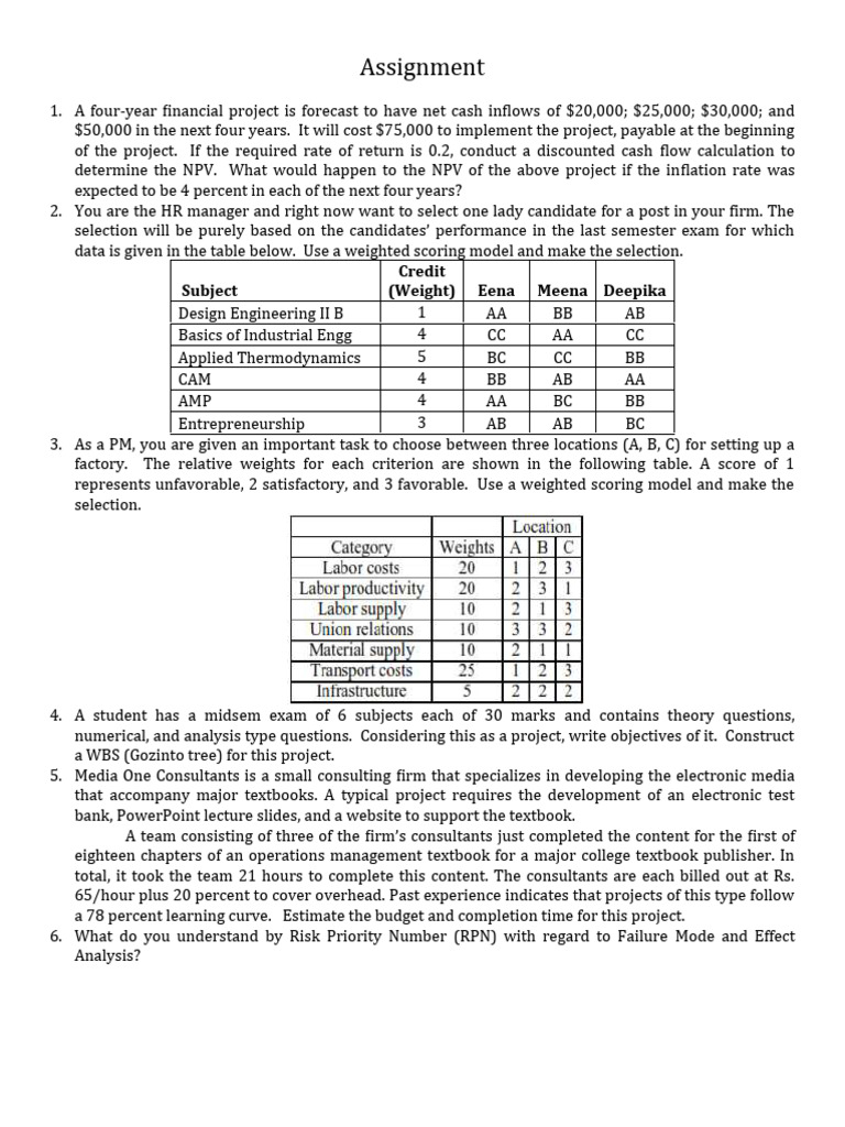 Assignment | PDF | Discounted Cash Flow | Net Present Value