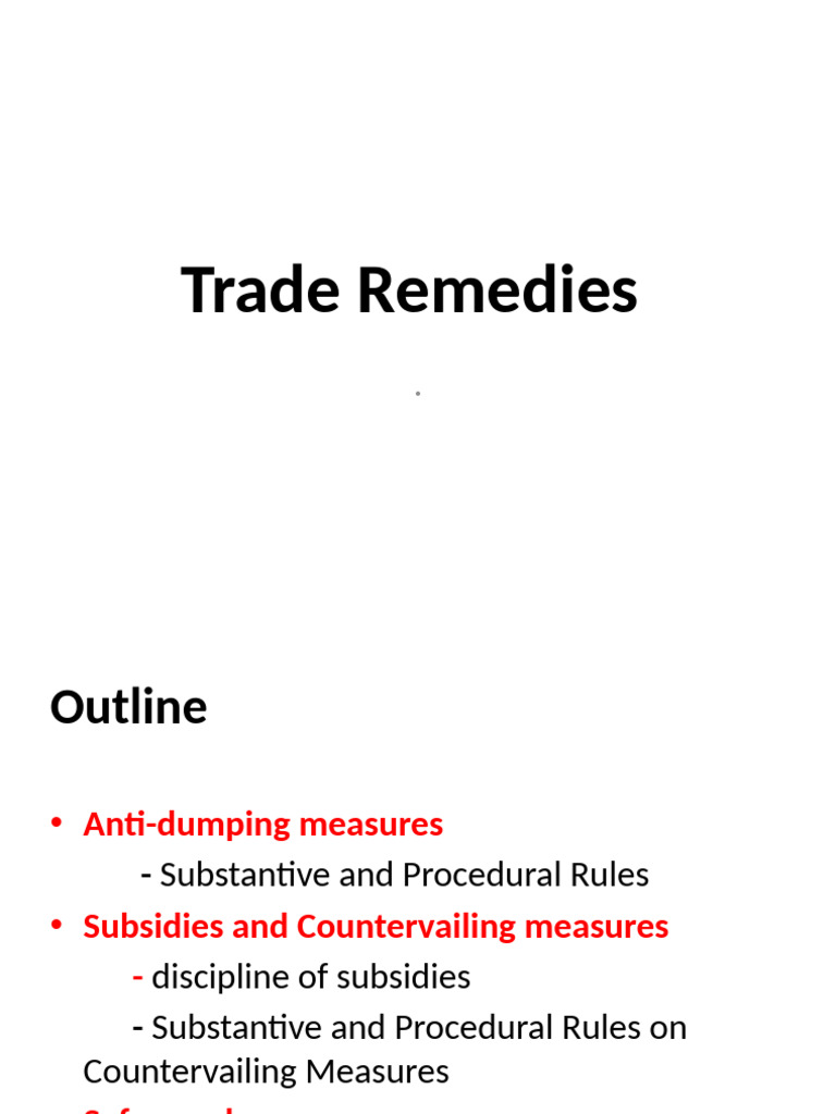 Unfair Trade Practices and Safeguards | PDF | Dumping (Pricing Policy ...