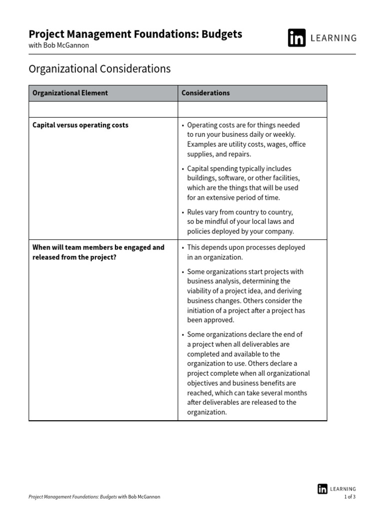 02 - 03 Organizational Considerations | PDF | Project Management ...
