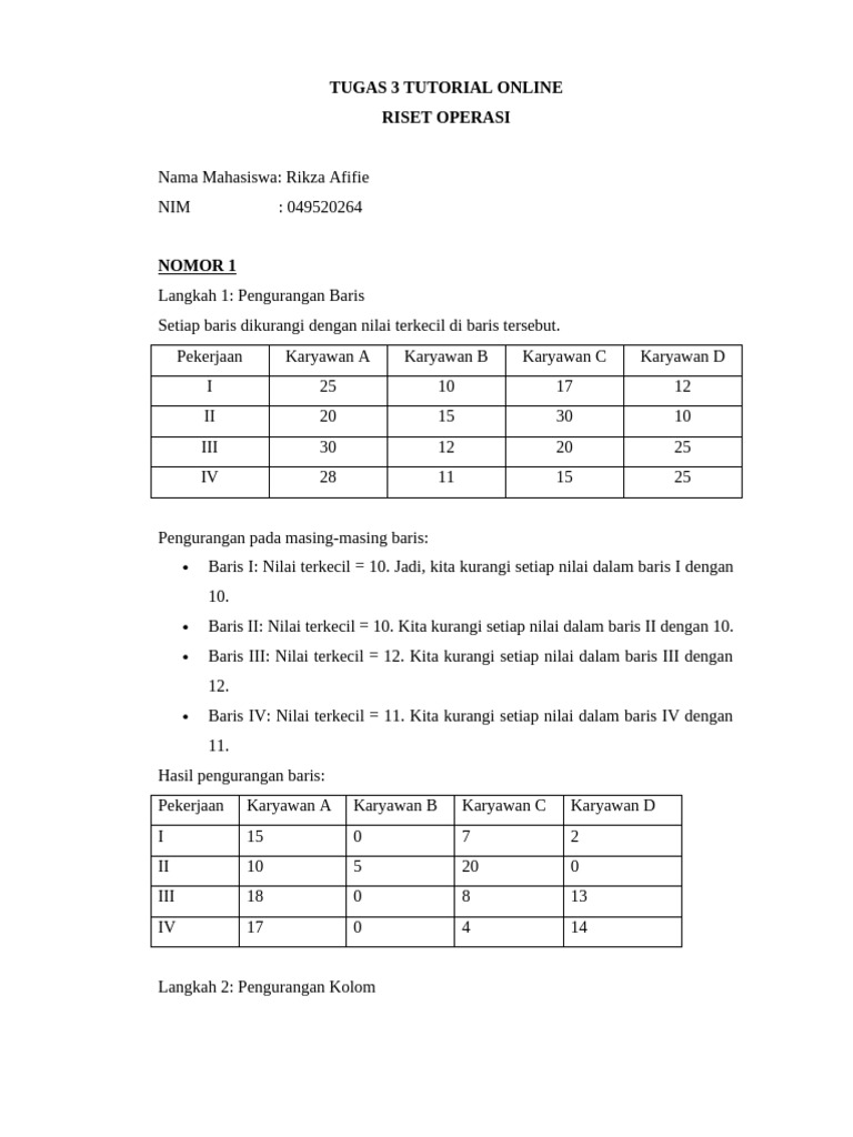 Tugas 3 Riset Operasi | PDF