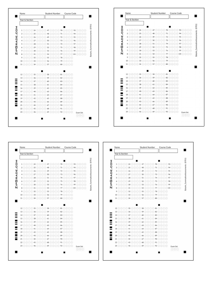 Zipgrade_100items | PDF