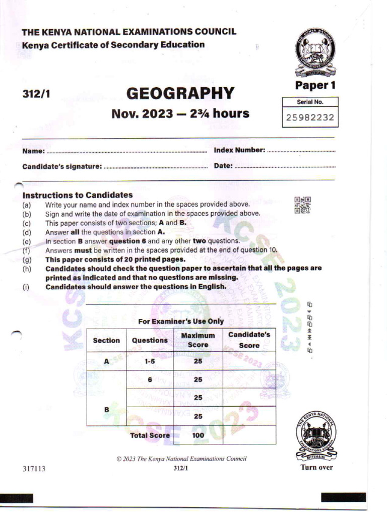 Geography Paper 1 | PDF