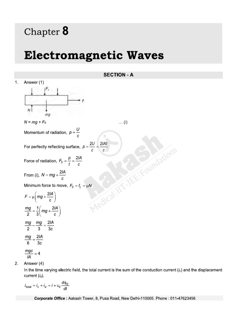 PHY XII Sol Chapter 8 | PDF