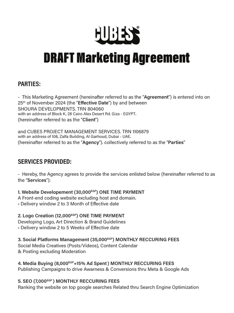 Shoura Draft Agreement | PDF