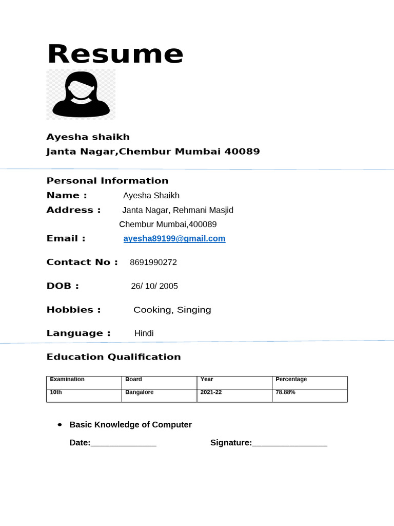Ayesha Resume 2 | PDF