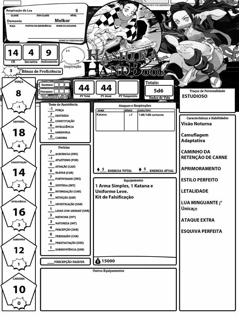 Ficha de Personagem RPG Fantasia | PDF