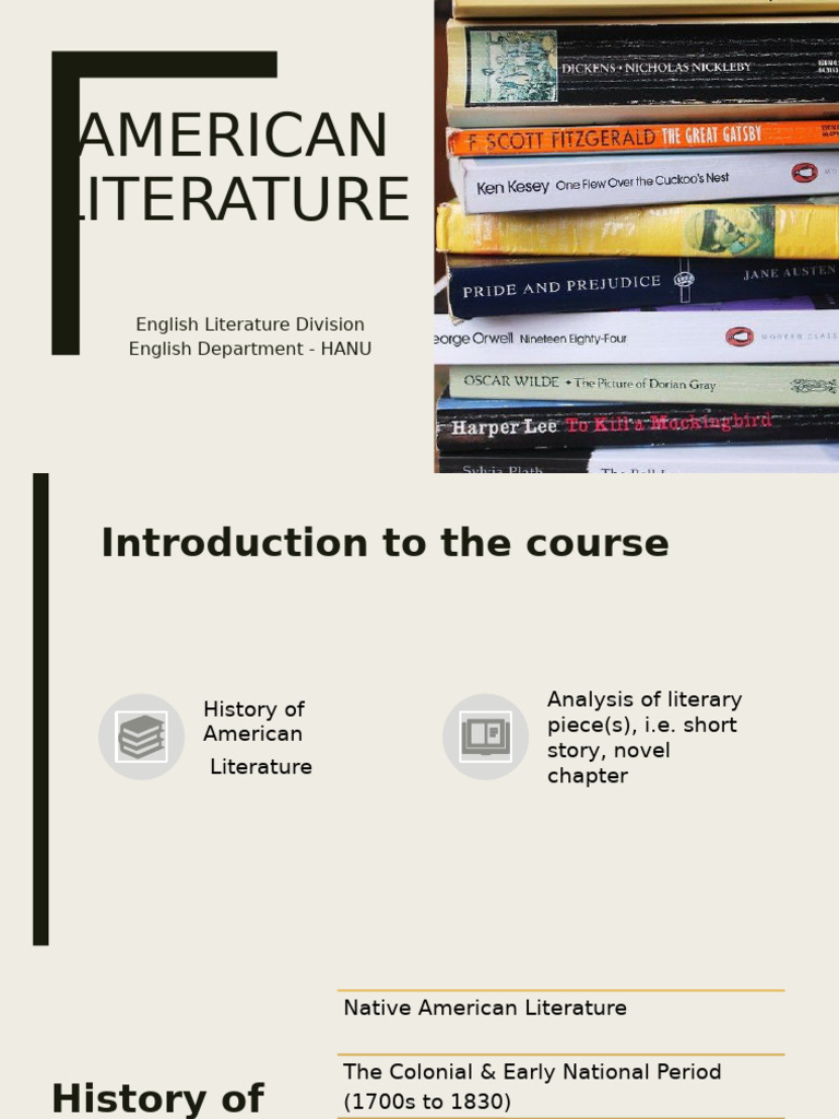Introduction To AmeLit Course | PDF | Writing | The Arts
