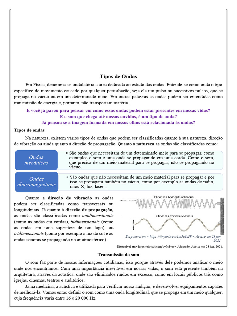 Tipos-de-Ondas | PDF | Ondas | Som