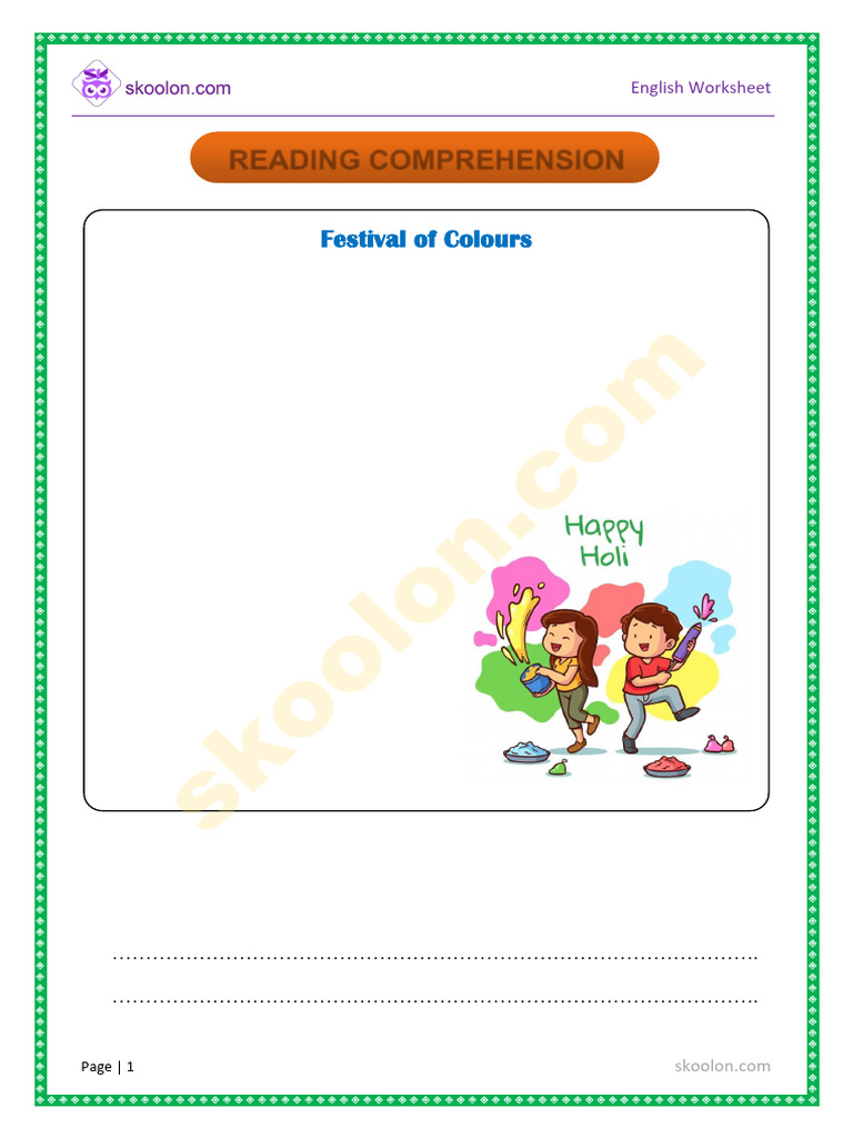 G3 English Comprehension Holi 701 | PDF