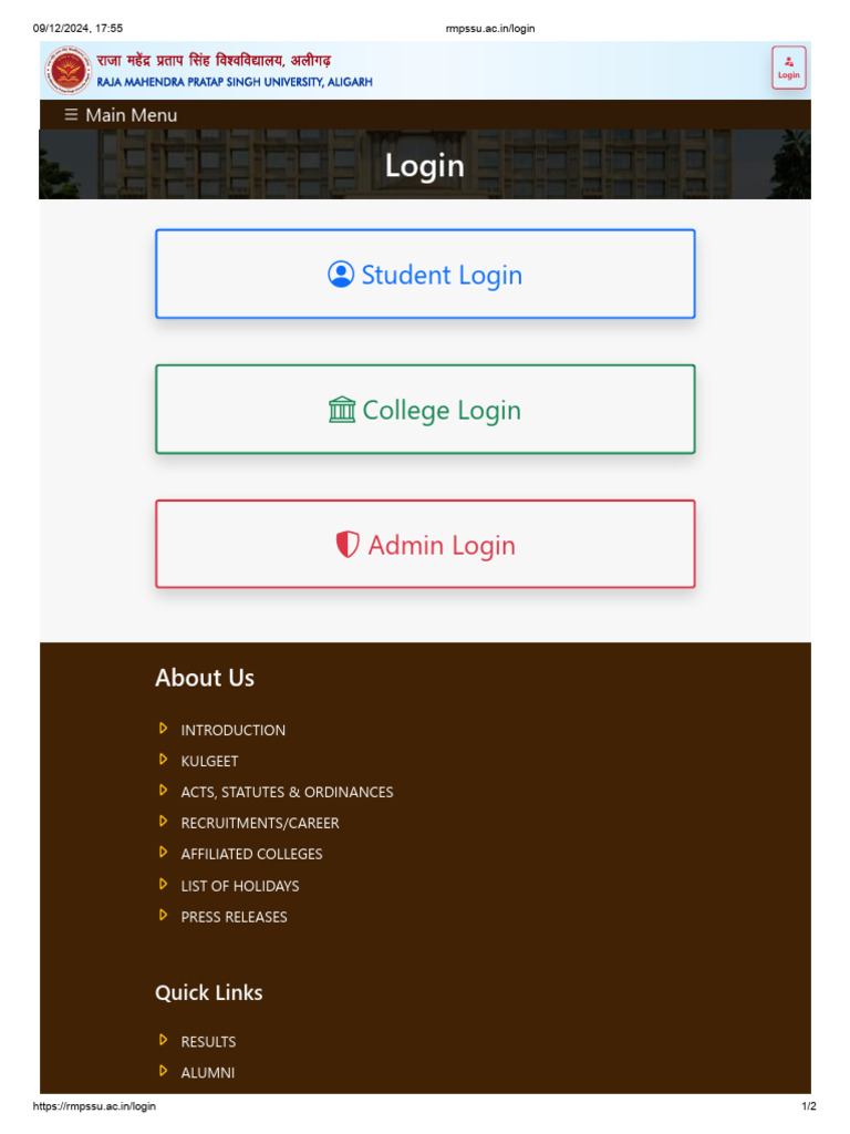 Rmpssu.ac.in Login | PDF
