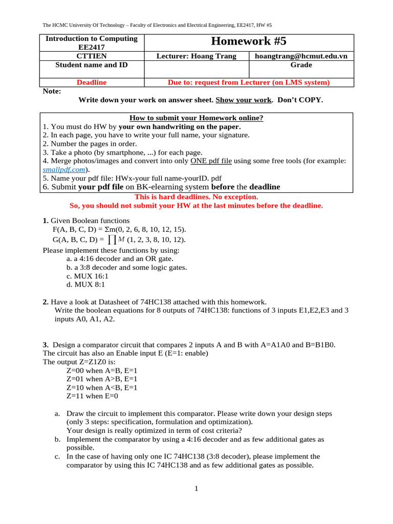 EE2417-Intro To computing-S1-24-25-HW5 | PDF | Electrical Circuits | Electronic Engineering