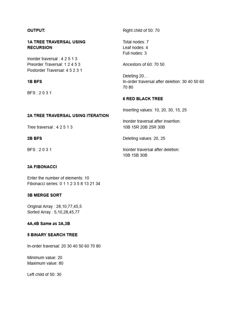 ADSA program output | PDF