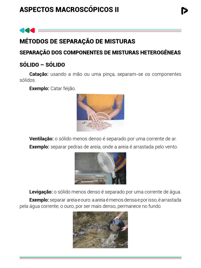 Métodos de Separação de Misturas | PDF | Mistura | Destilação
