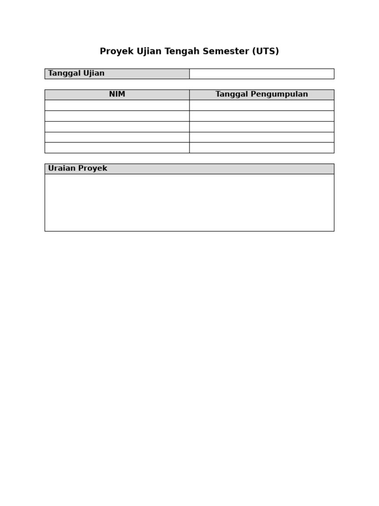 Template - Proyek Ujian Tengah Semester | PDF