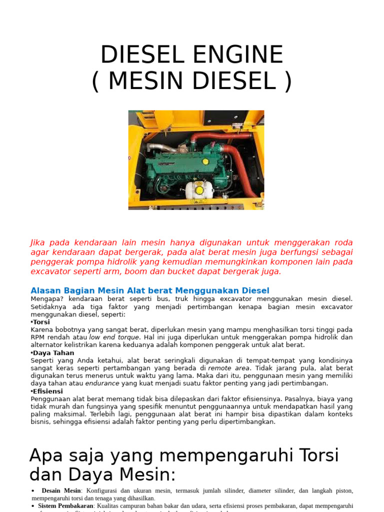 engine diesel Alat Berat | PDF